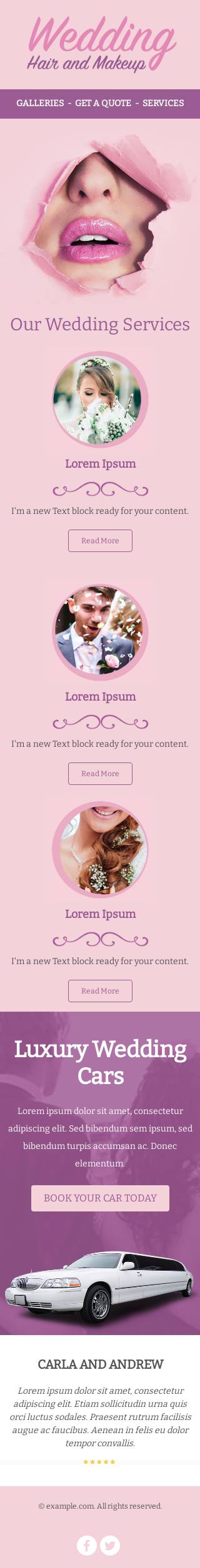 Wedding Makeup | Service Promotion Email Template - BEE Free