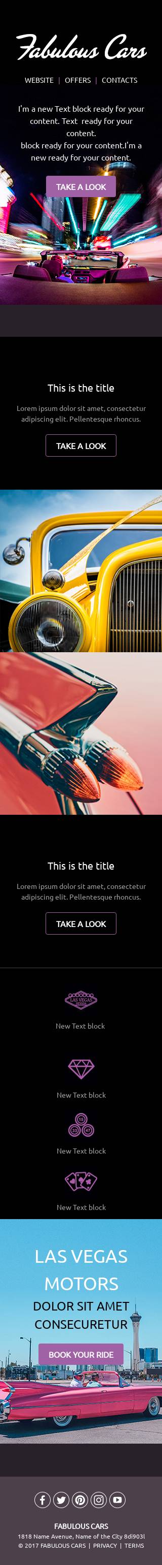 Fabulous cars | Newsletter Email Template for Automotive - BEE Free