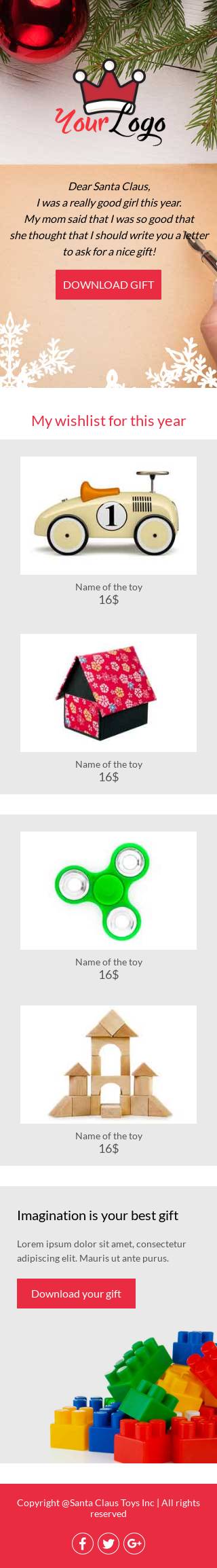 Santa Claus Letter | Seasonal Promotion Email Template for News, Blog ...