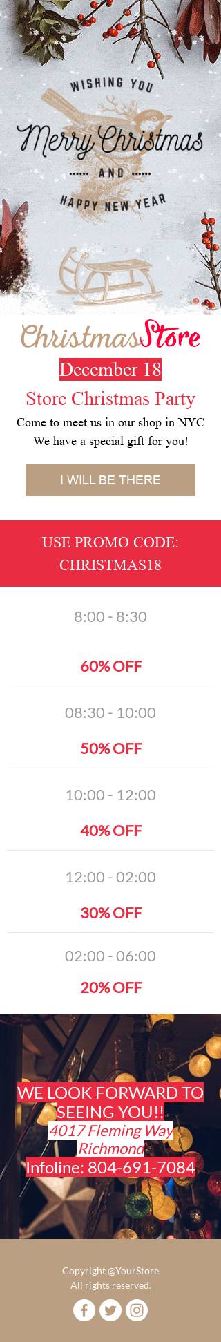 Christmas Store | Seasonal Promotion Email Template for Others - BEE Free
