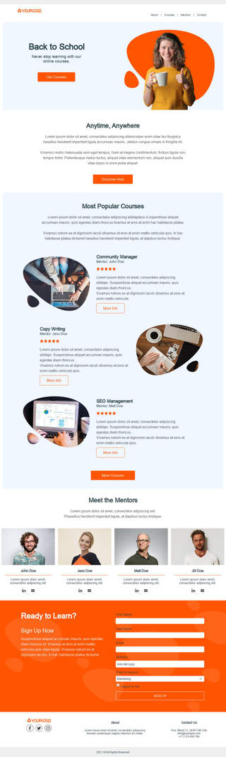 Education Page Templates - Beefree