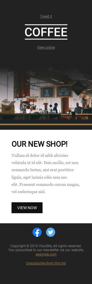 The Coffee Corner is Open | Service Promotion Email Template for Food ...