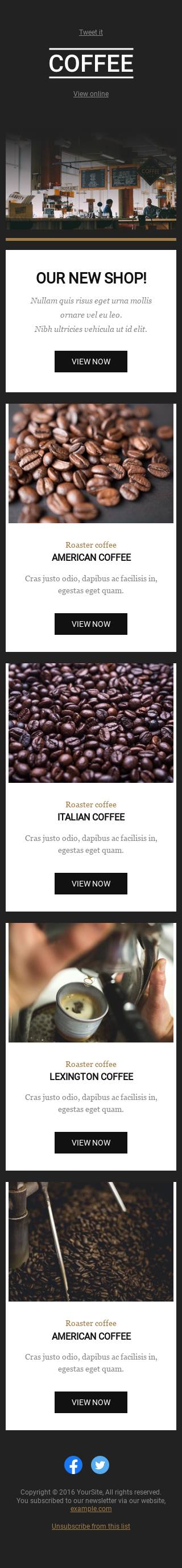 The Coffee Corner Shop | Service Promotion Email Template - BEE Free