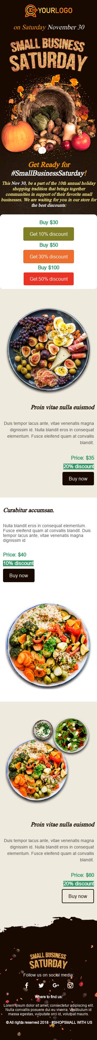 Small Business Saturday Deal | Product Promotion Email Template for ...